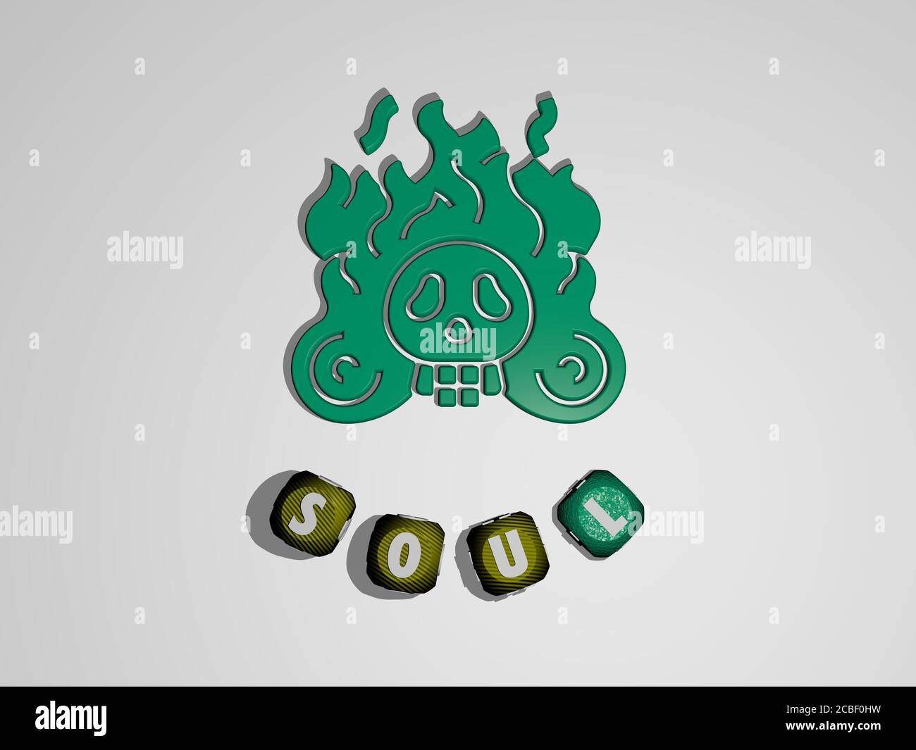 soul text around the 3D icon - 3D illustration for background and body ...