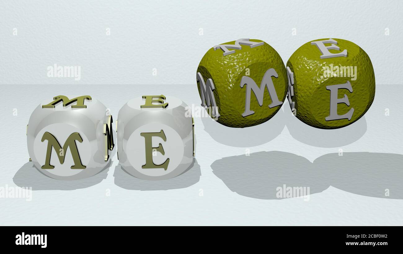 meme dancing cubic letters - 3D illustration for funny and background ...