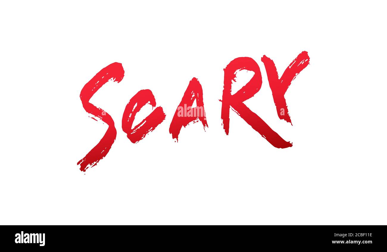 Scary Halloween lettering. Bloody handlettering brush calligraphy Stock ...