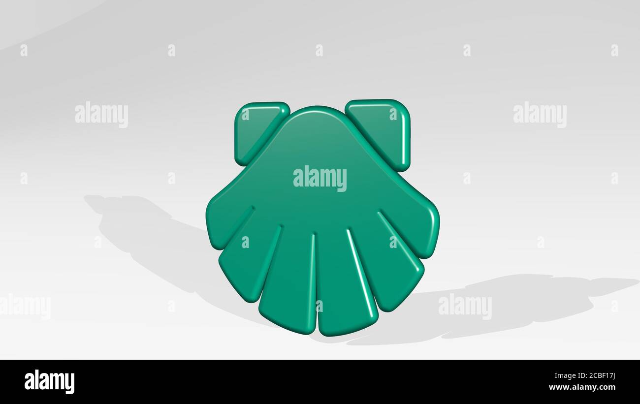 shell 3D icon casting shadow - 3D illustration for background and white ...