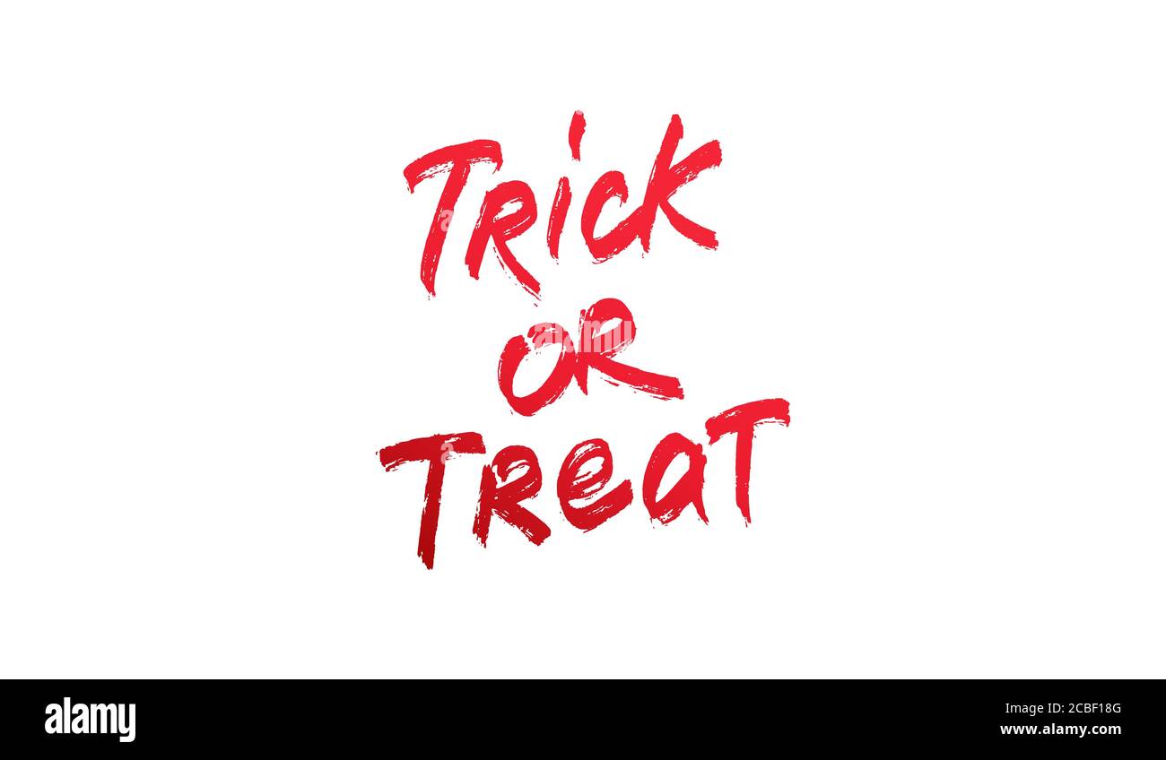 Trick or Treat lettering. Bloody handlettering brush calligraphy for ...
