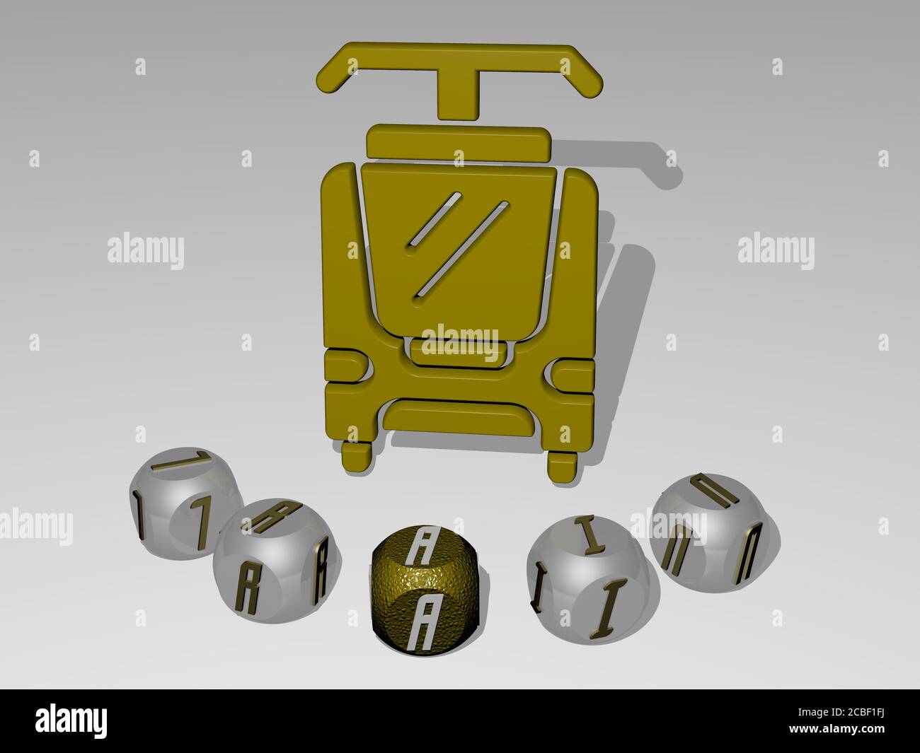 train round text of cubic letters around 3D icon - 3D illustration for ...