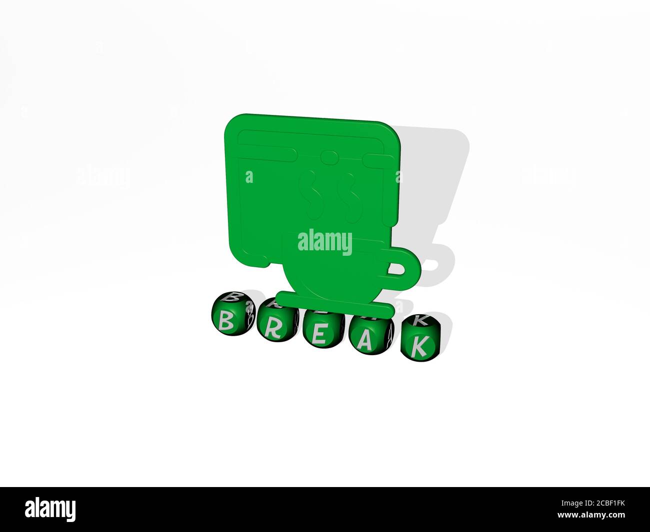 BREAK 3D icon over cubic letters - 3D illustration for background and ...