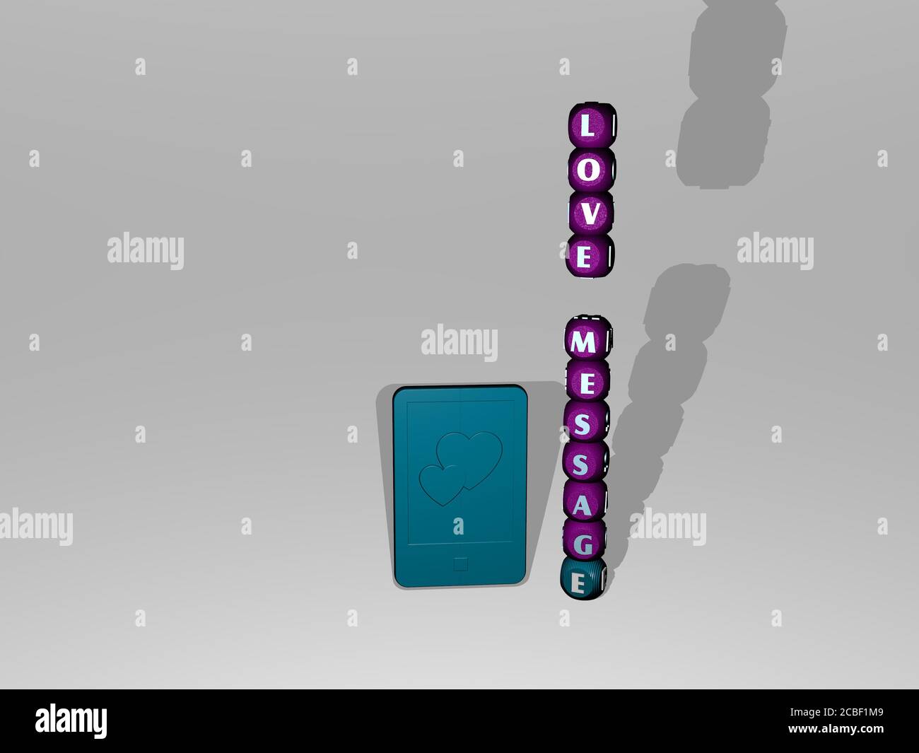 LOVE MESSAGE text beside the 3D icon - 3D illustration for background ...
