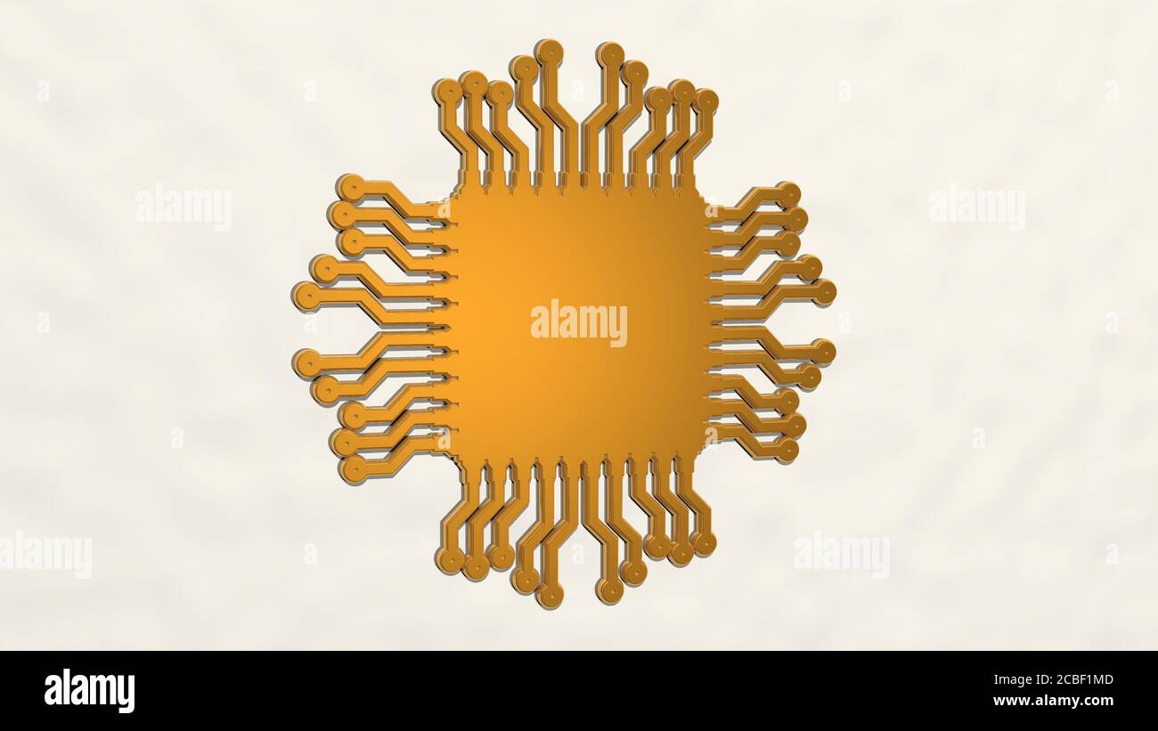 ELECTRONIC CHIP 3D drawing icon - 3D illustration for background and ...