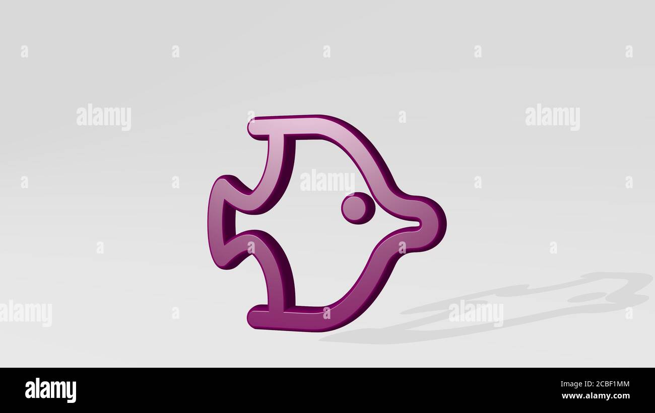 fish 3D icon casting shadow - 3D illustration for background and animal ...