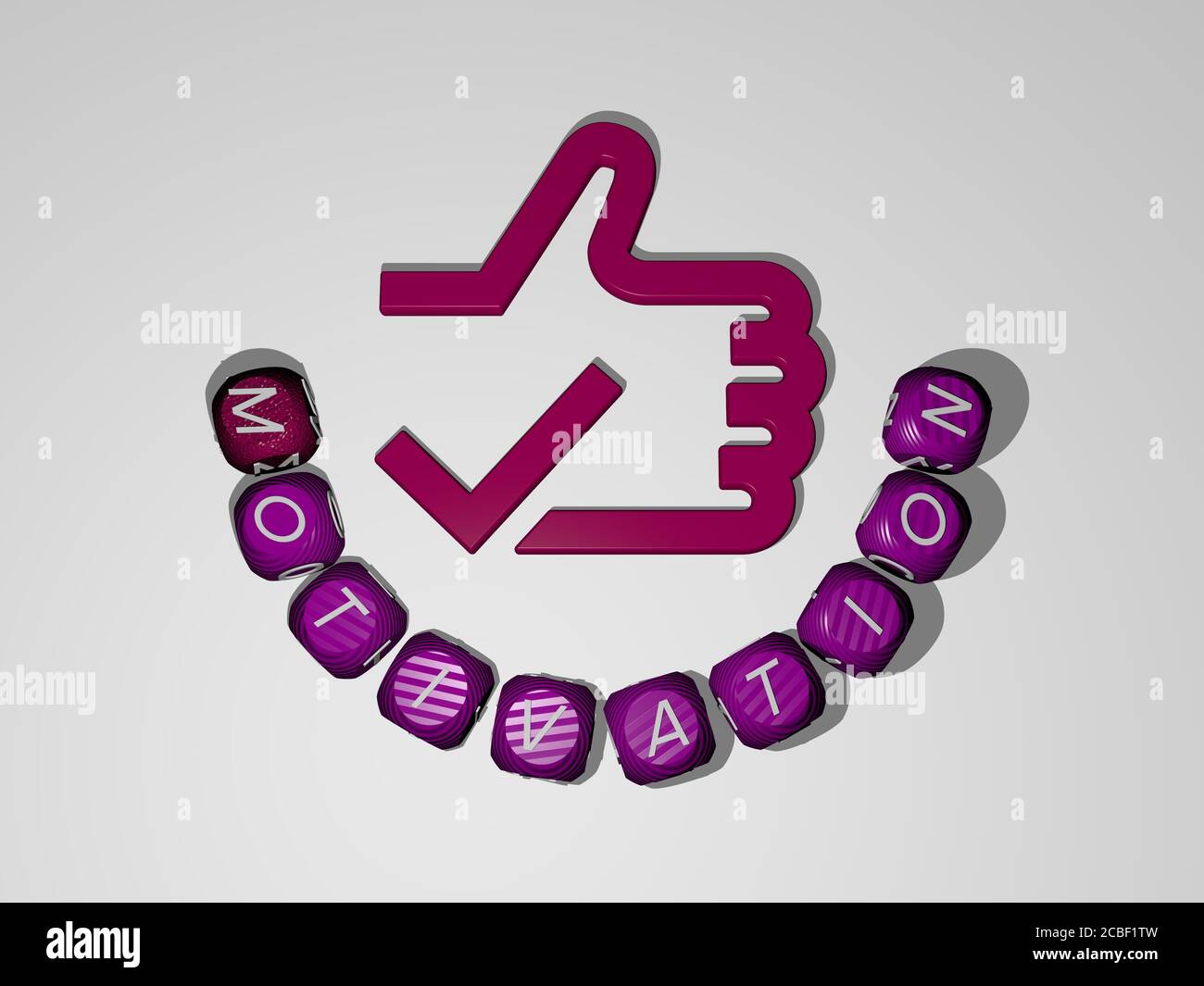 MOTIVATION text around the 3D icon - 3D illustration for background and ...