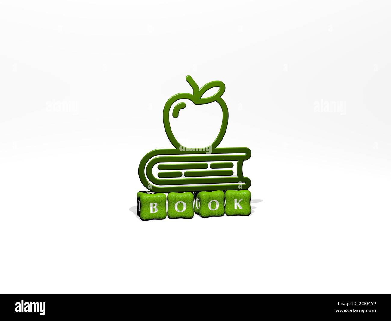 BOOK 3D icon on cubic text - 3D illustration for background and design ...