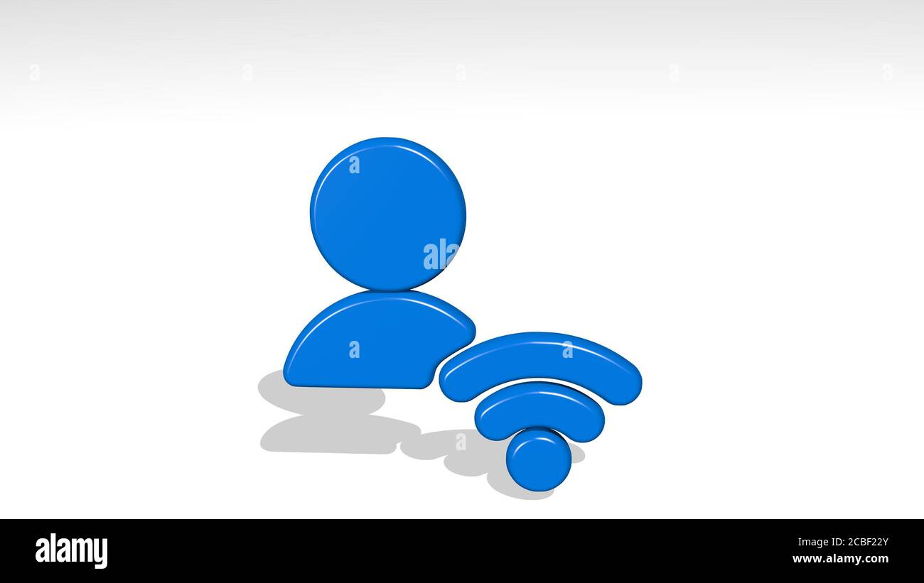 SINGLE NEUTRAL ACTIONS WIFI 3D icon casting shadow - 3D illustration ...
