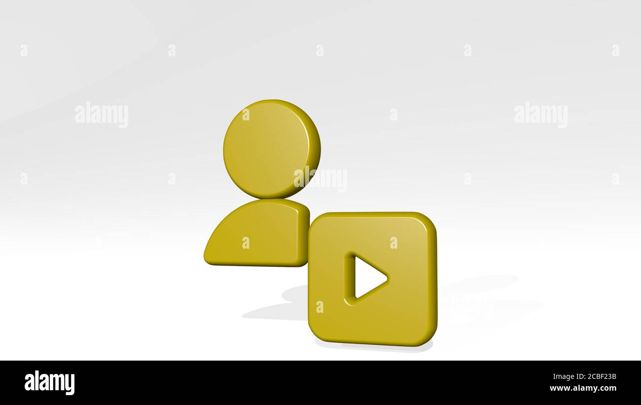 single neutral actions player 3D icon casting shadow - 3D illustration ...