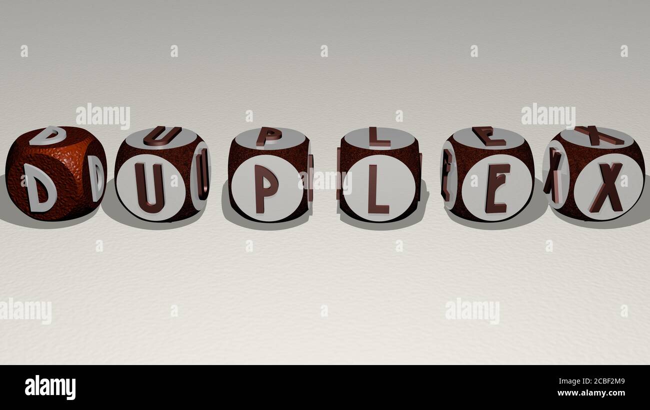 duplex combined by dice letters and color crossing for the related ...