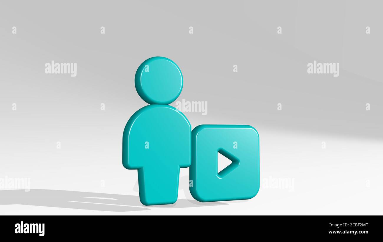 single neutral actions player 3D icon casting shadow - 3D illustration ...