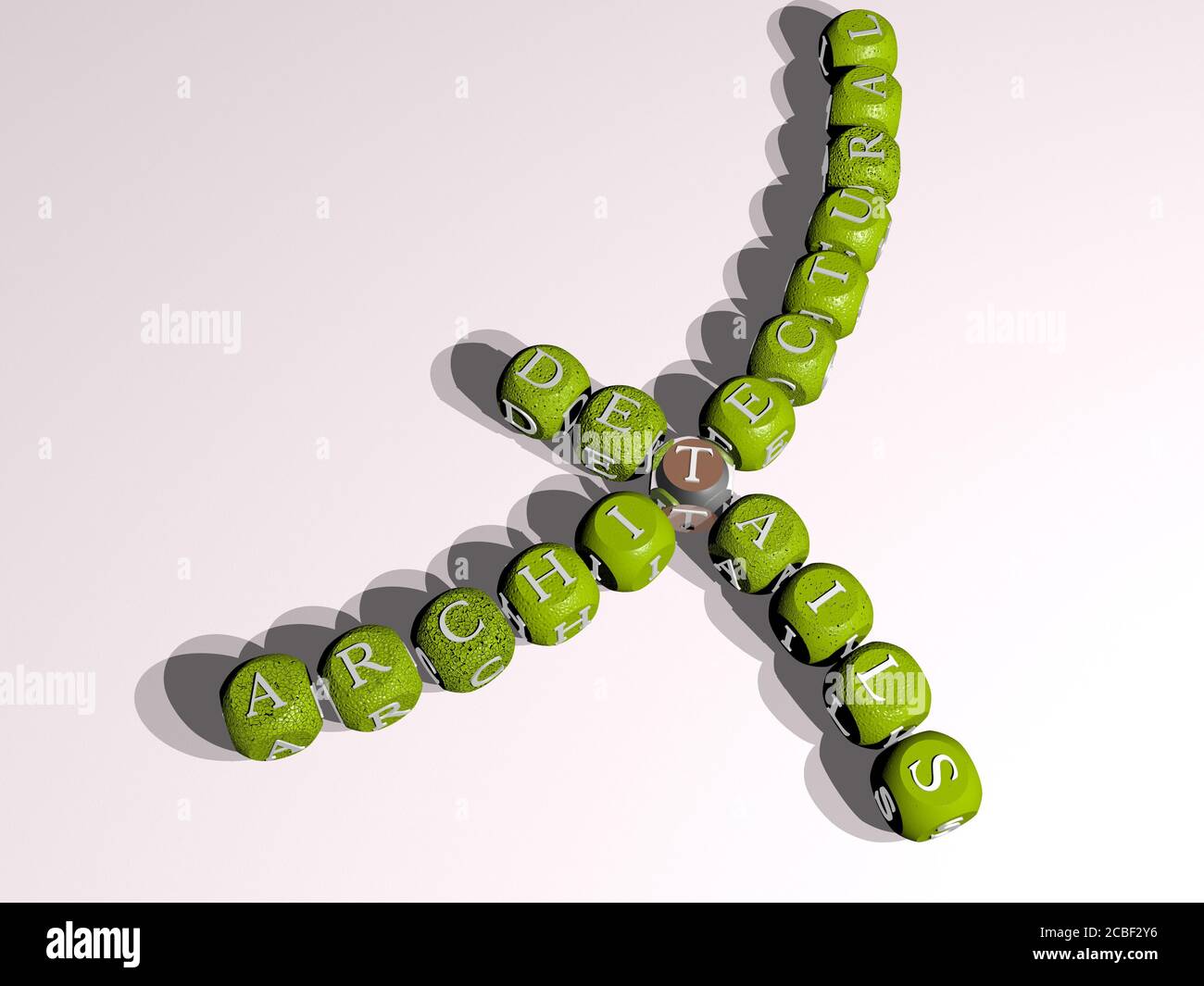 architectural details crossword of curved text made of individual ...