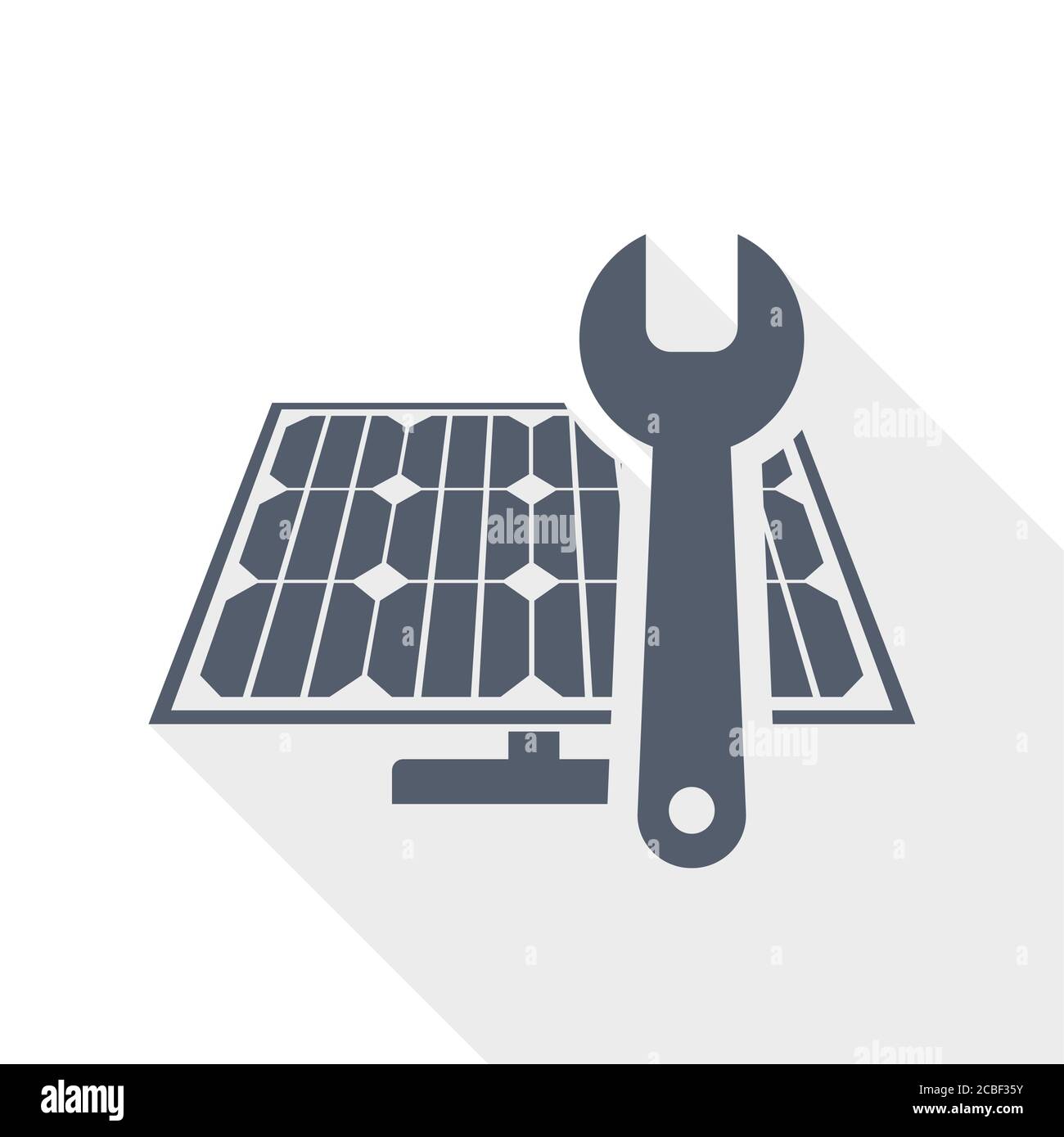 Solar panel and wrench, service flat design vector icon Stock Vector ...