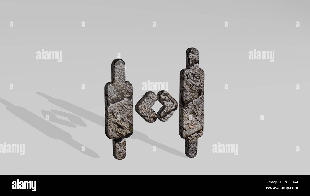 ALIGN LEFT RIGHT 3D icon standing on the floor - 3D illustration for ...