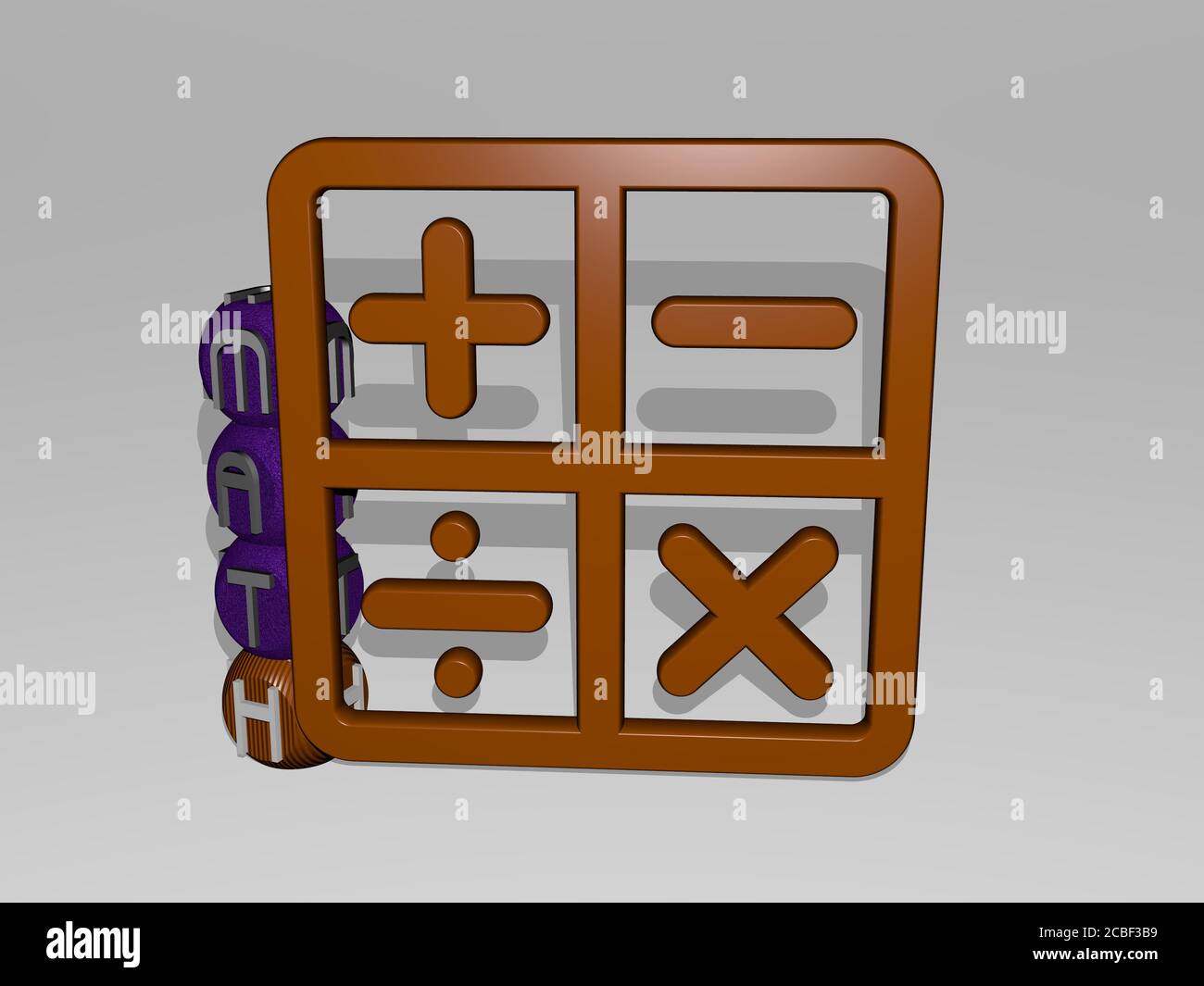 MATH 3D icon and dice letter text - 3D illustration for background and ...
