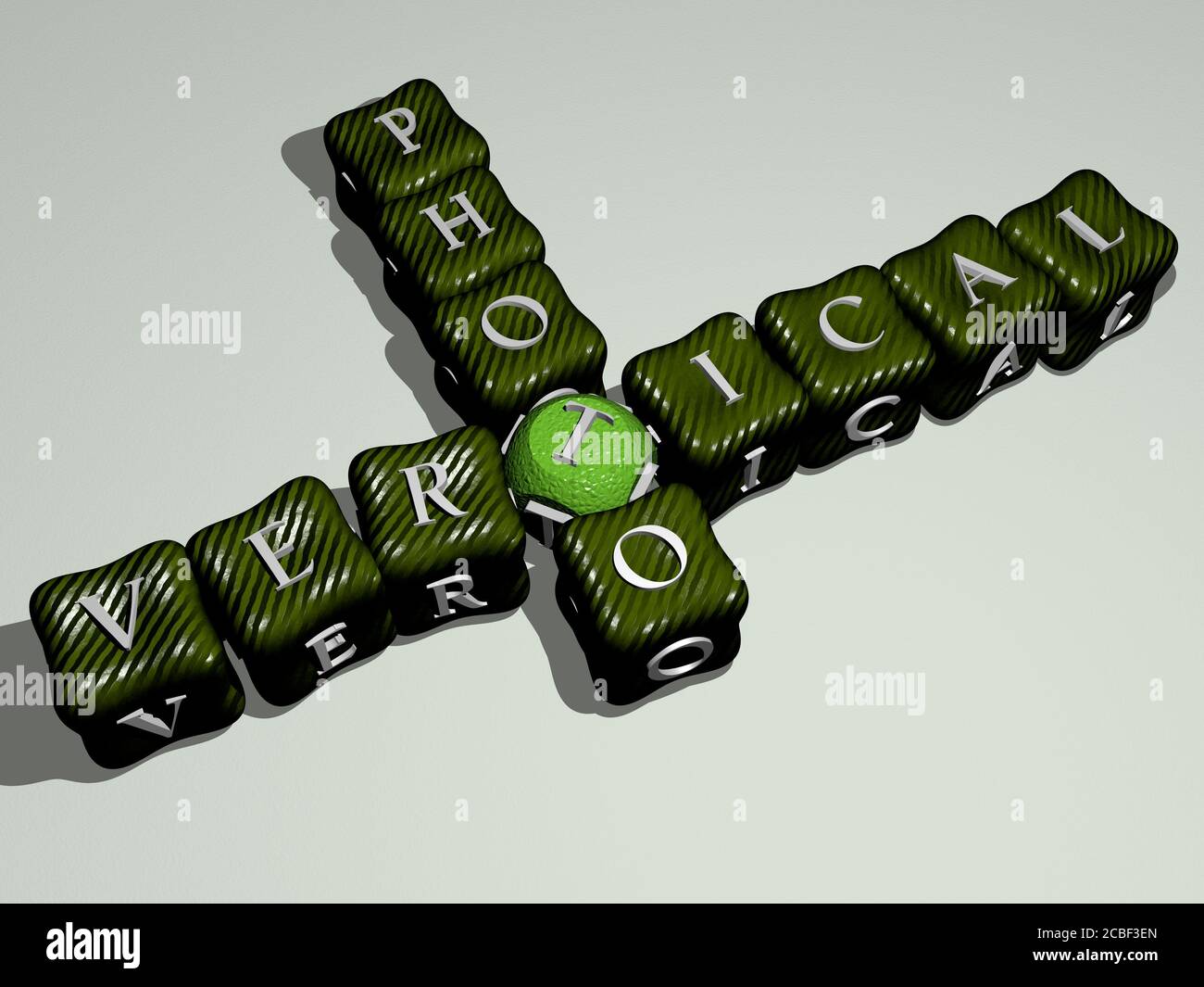 VERTICAL PHOTO crossword of colorful cubic letters - 3D illustration ...