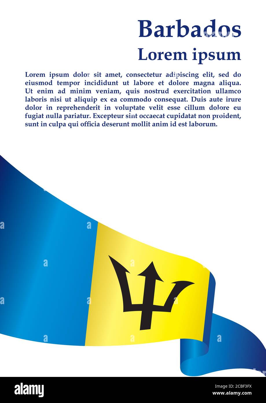 Flag of Barbados, Barbados. Template for award design, an official ...