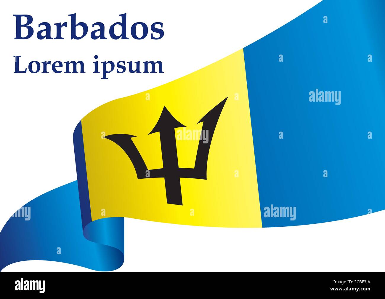 Flag of Barbados, Barbados. Template for award design, an official ...