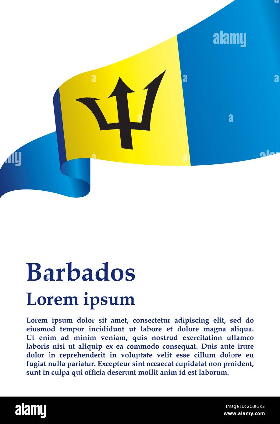 Flag of Barbados, Barbados. Template for award design, an official ...