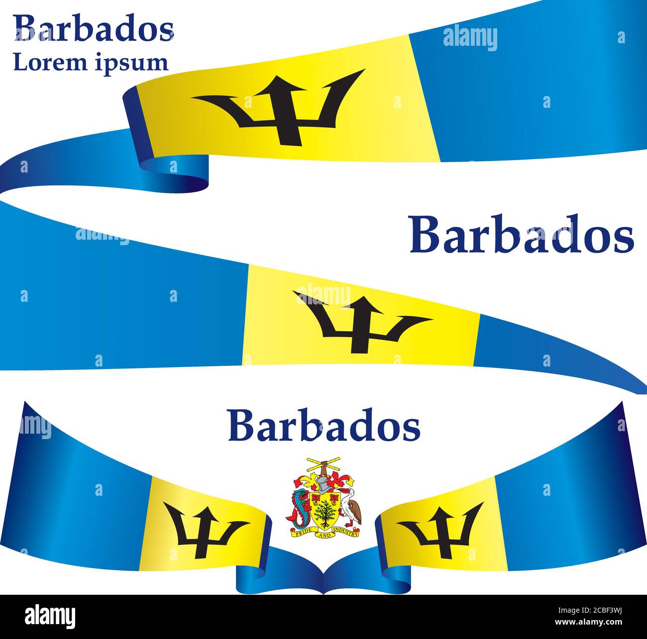 Flag of Barbados, Barbados. Template for award design, an official ...