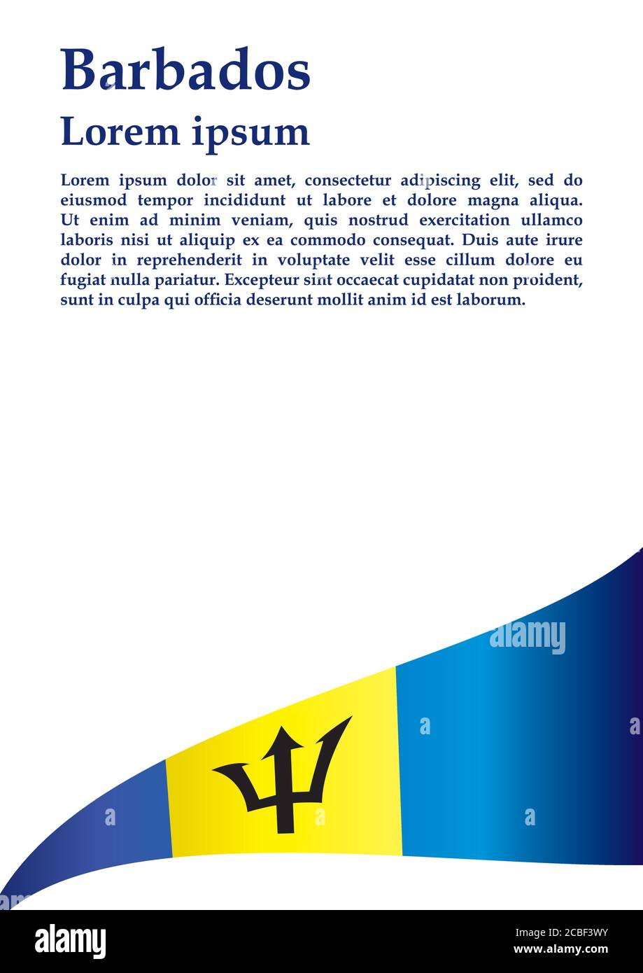 Flag of Barbados, Barbados. Template for award design, an official ...