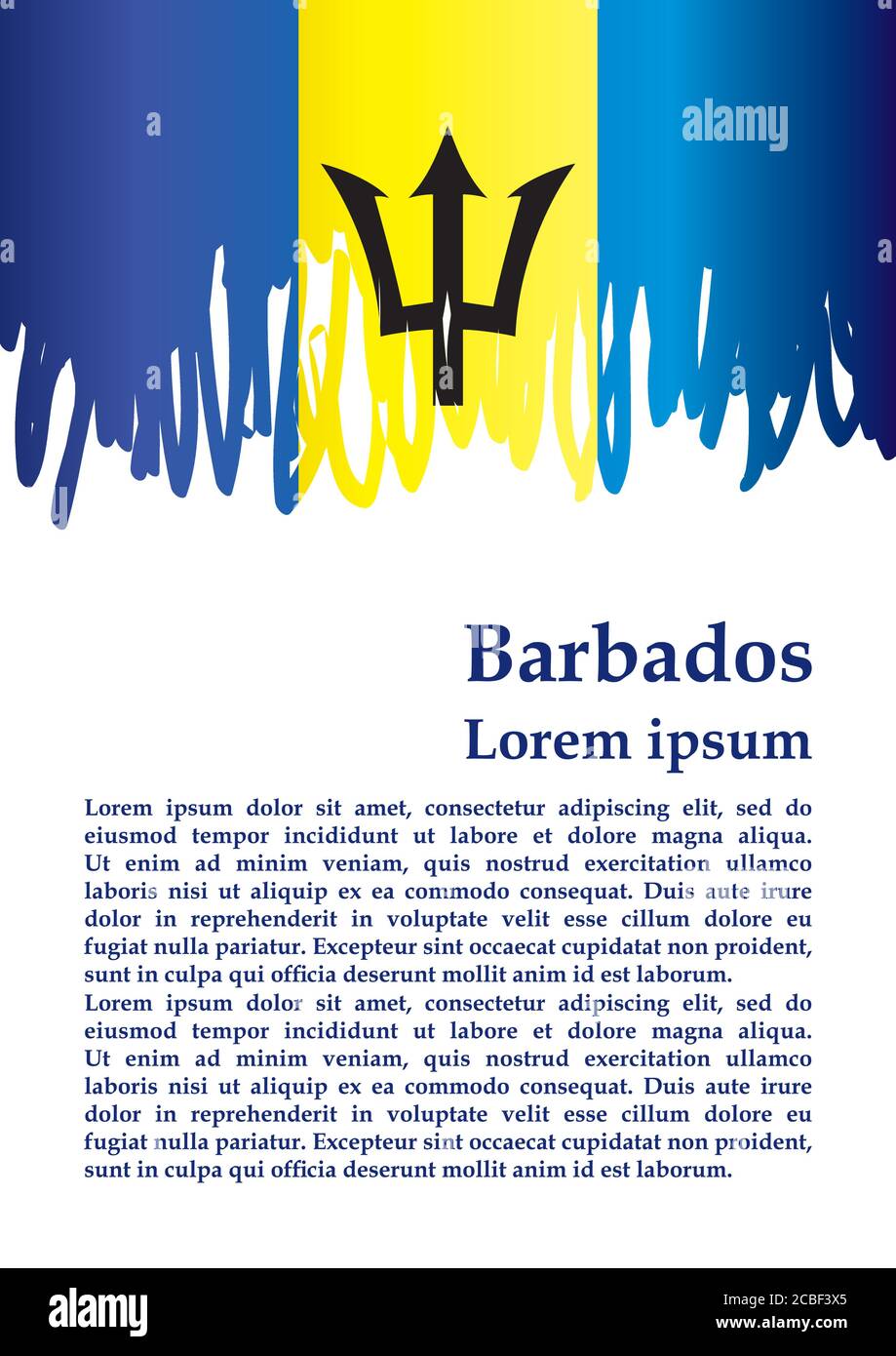 Flag of Barbados, Barbados. Template for award design, an official ...