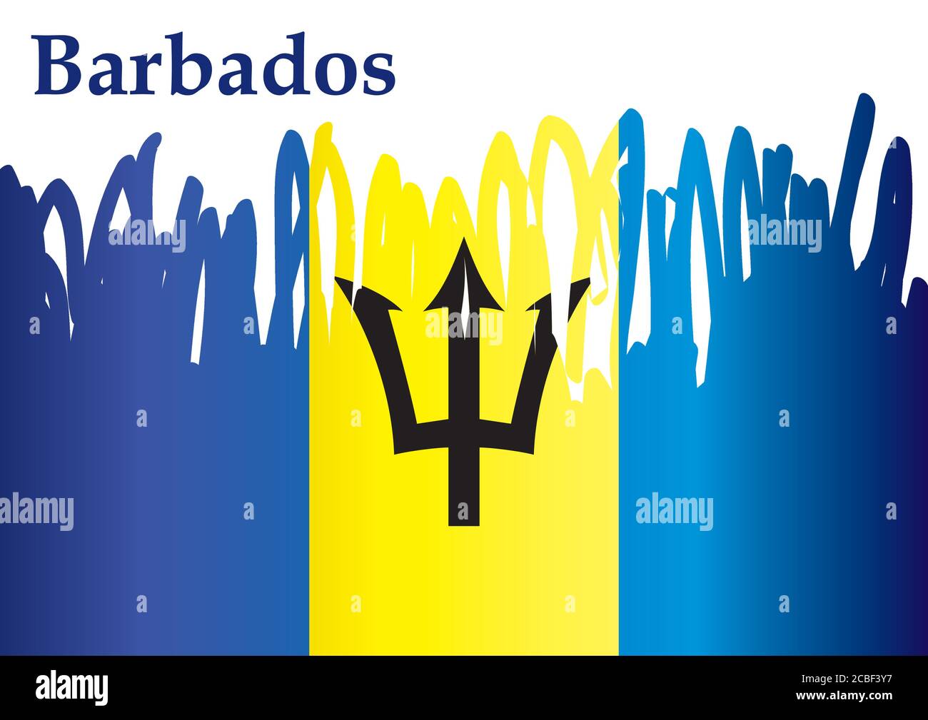 Flag of Barbados, Barbados. Template for award design, an official ...