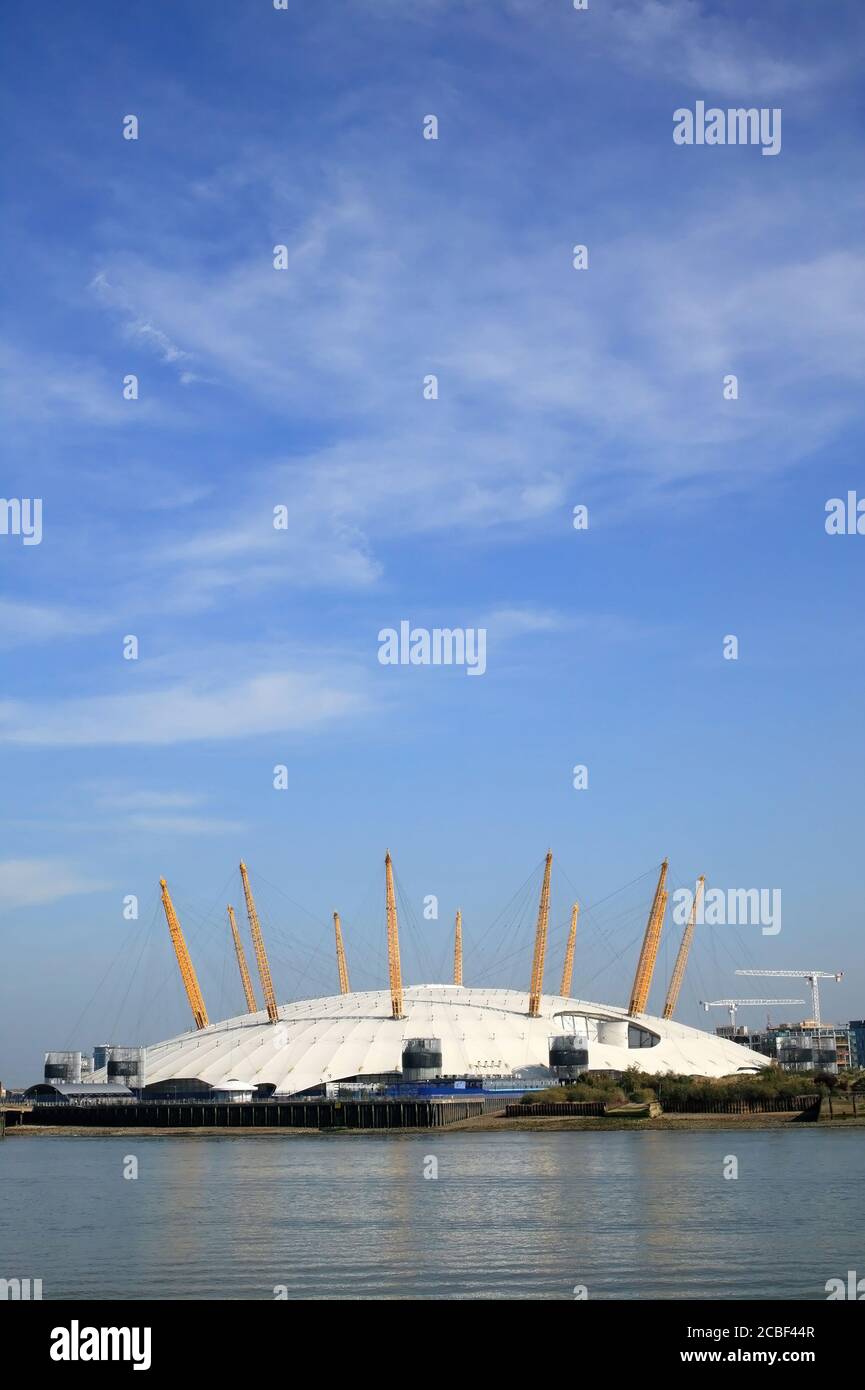 London, UK, April 19, 2009 : The Millennium Dome on the River Thames in ...