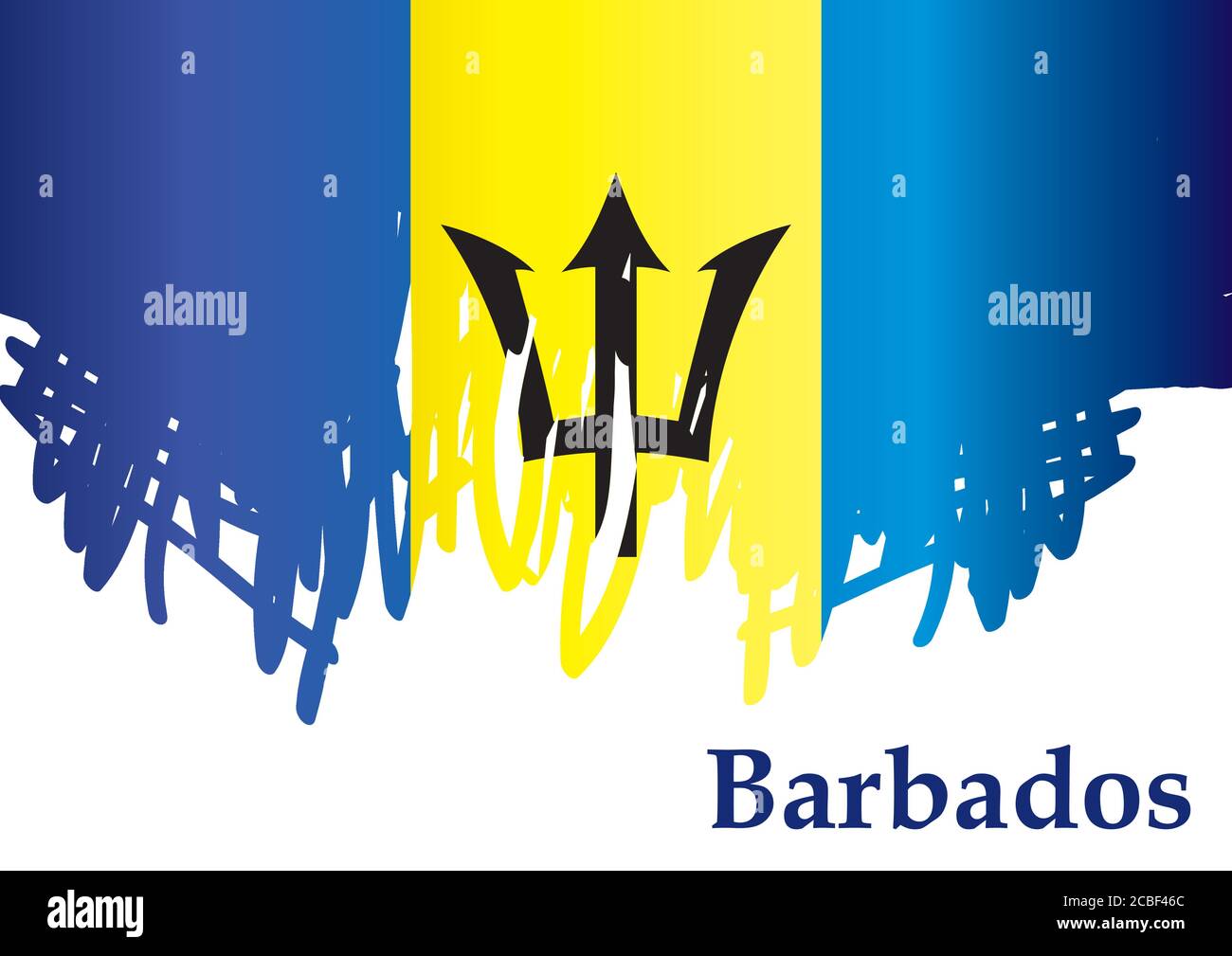 Flag of Barbados, Barbados. Template for award design, an official ...