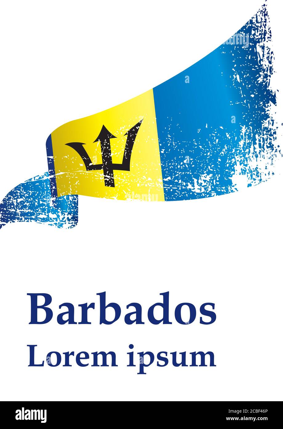 Flag of Barbados, Barbados. Template for award design, an official ...