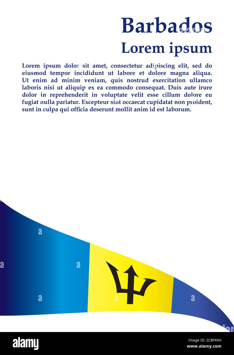 Flag of Barbados, Barbados. Template for award design, an official ...