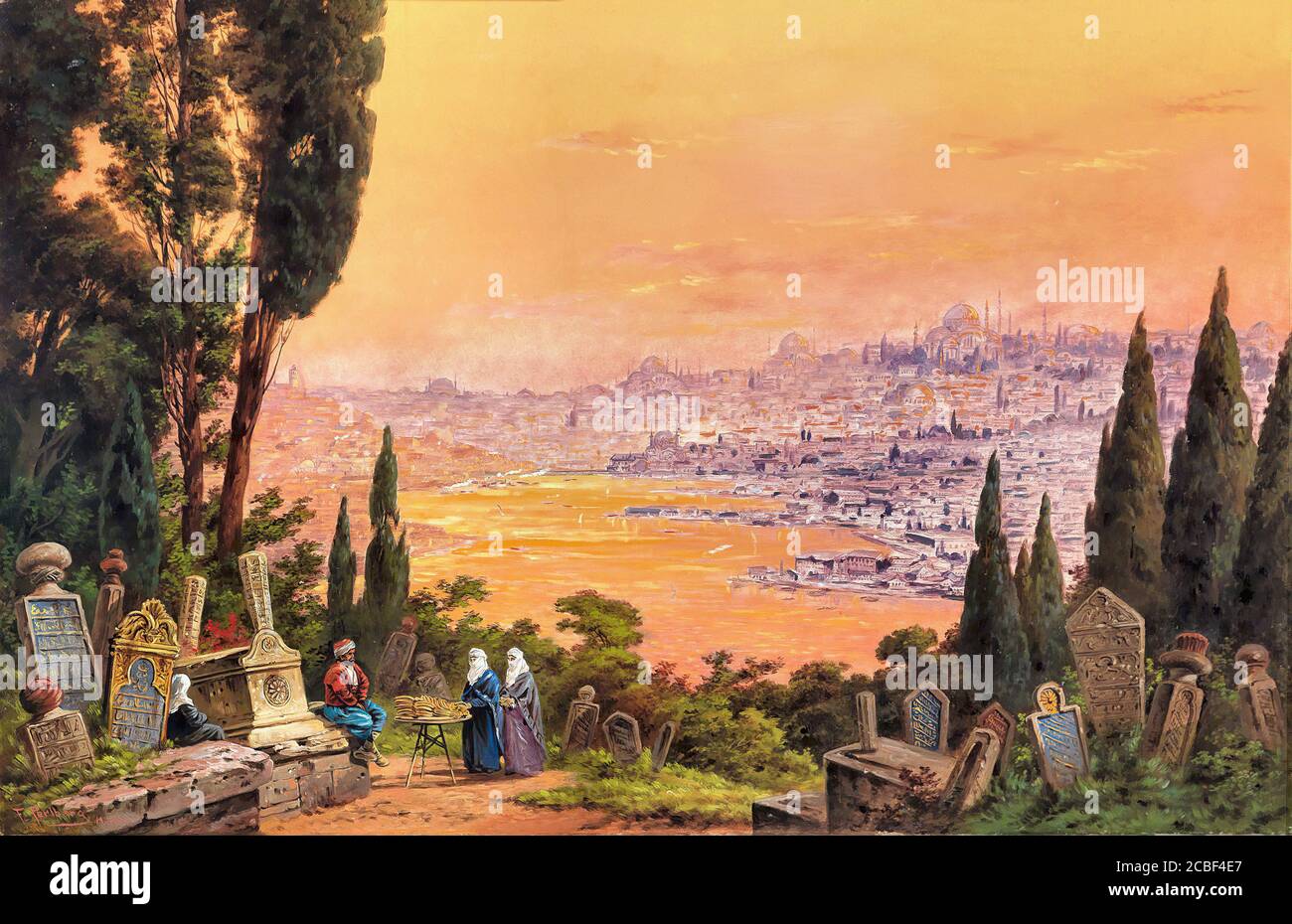 Perlberg Friedrich - Constantinople with the Golden Horn as Seen from ...