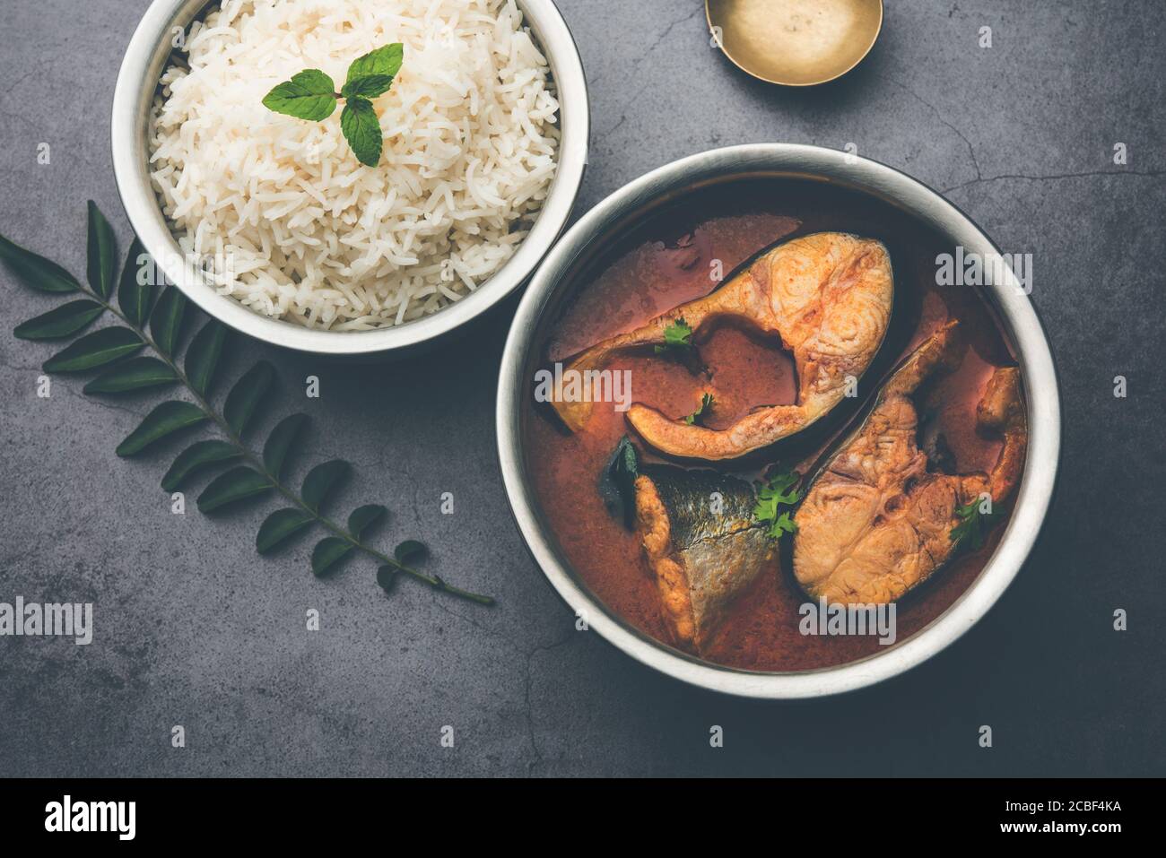 Spicy Fish Curry - kerala, konkan, bengal, goa style in Red and brown ...