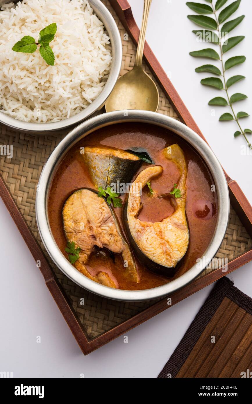 Spicy Fish Curry - kerala, konkan, bengal, goa style in Red and brown ...