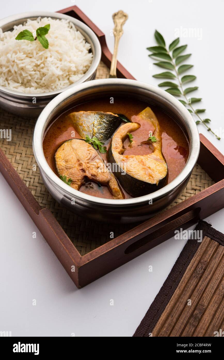 Spicy Fish Curry - kerala, konkan, bengal, goa style in Red and brown ...