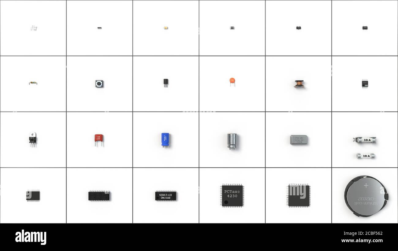 computer electronic components. 3d illustration, suitable for repair ...