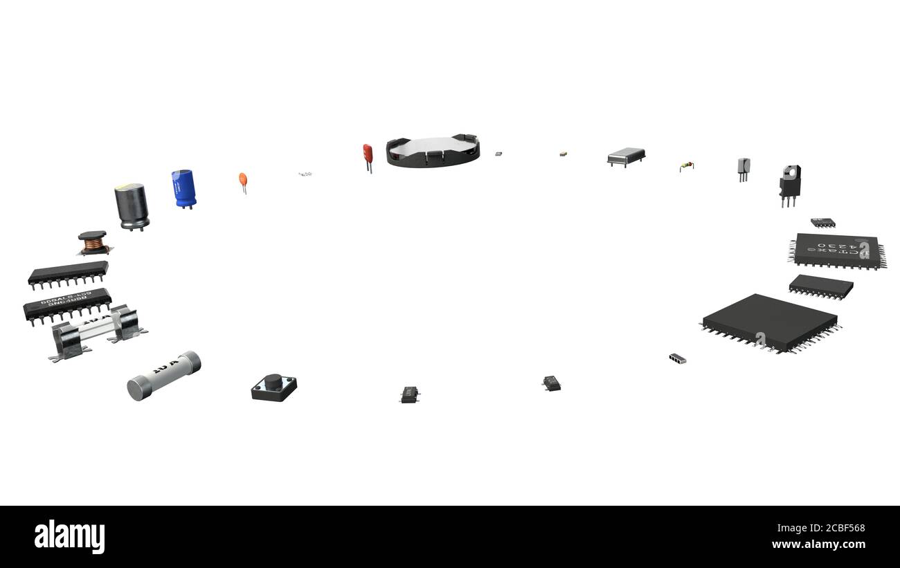 computer electronic components. 3d illustration, suitable for repair ...