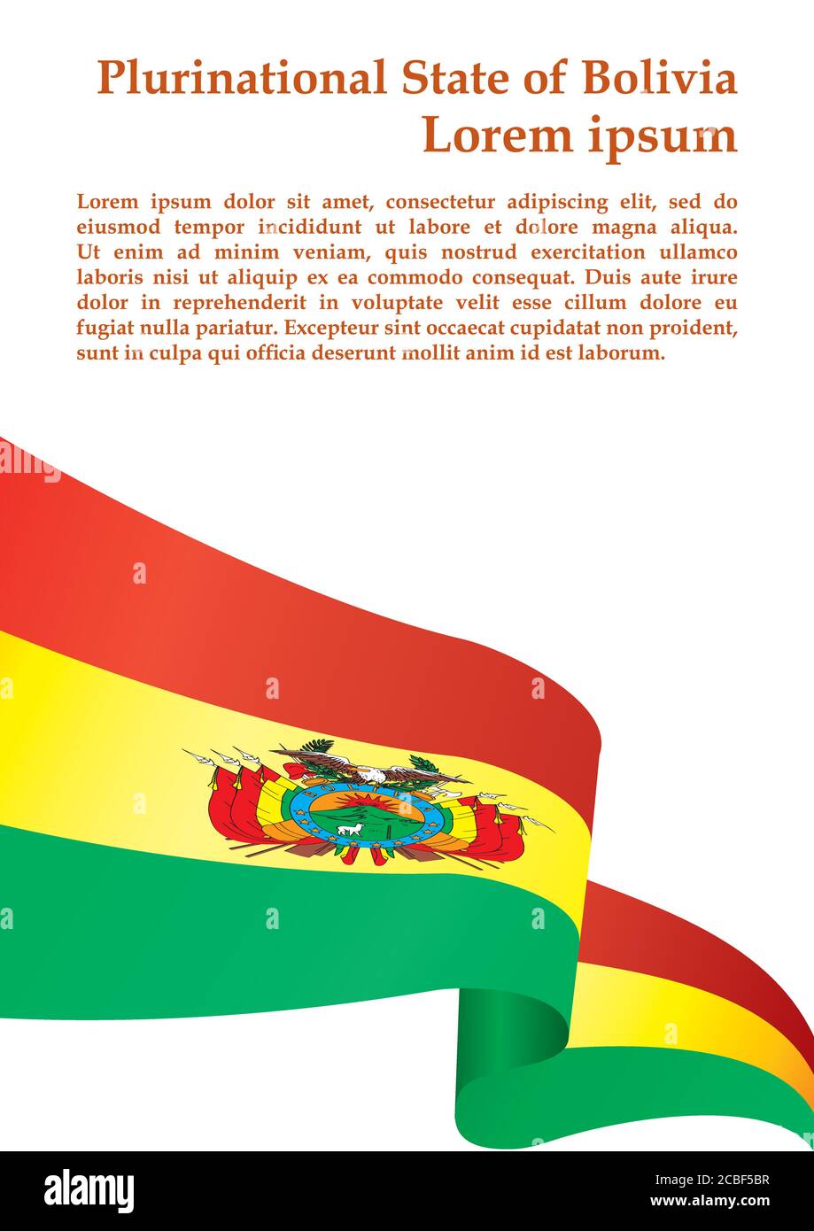Flag of Bolivia, Plurinational State of Bolivia. Template for award ...