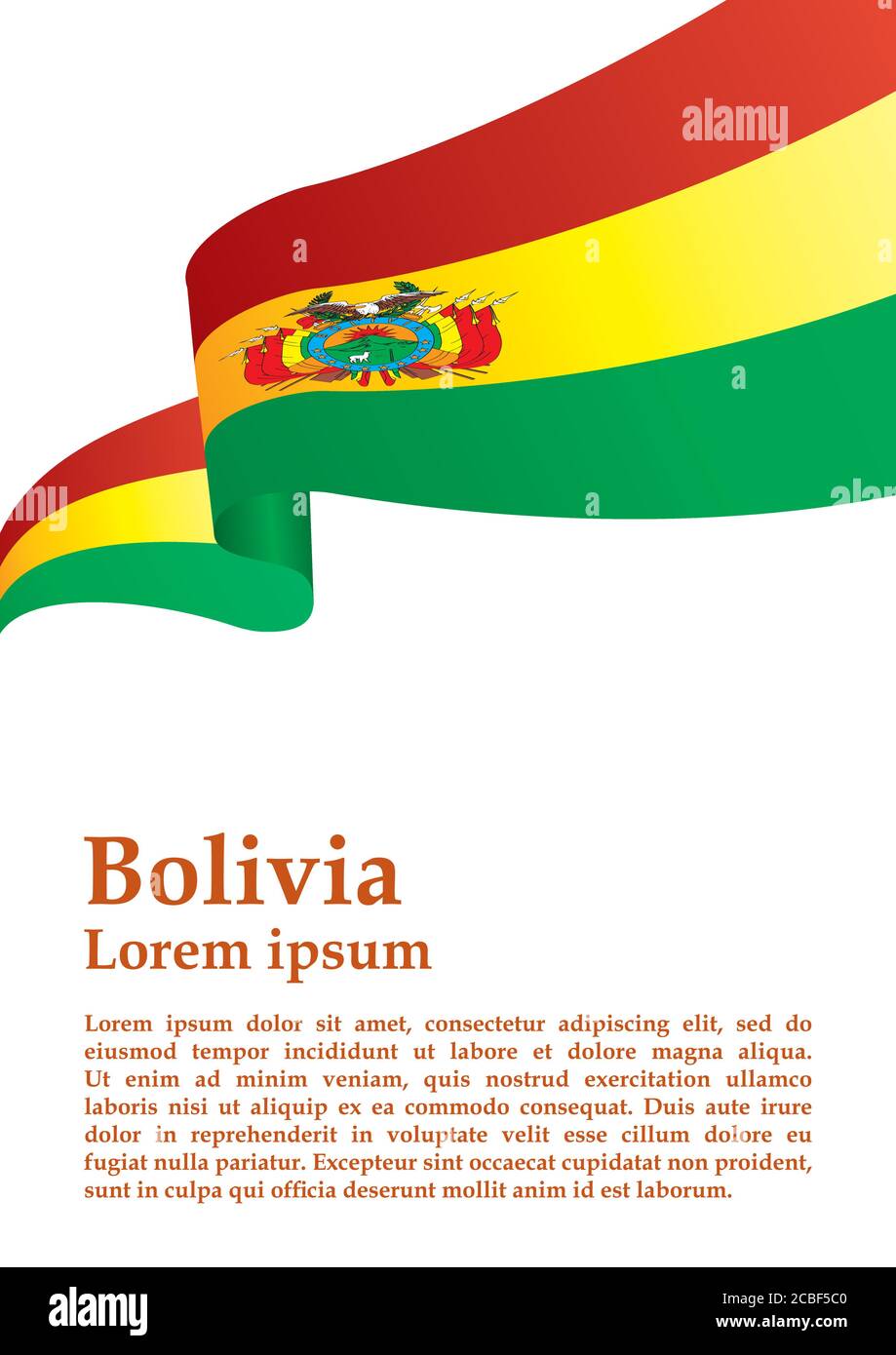 Flag of Bolivia, Plurinational State of Bolivia. Template for award ...