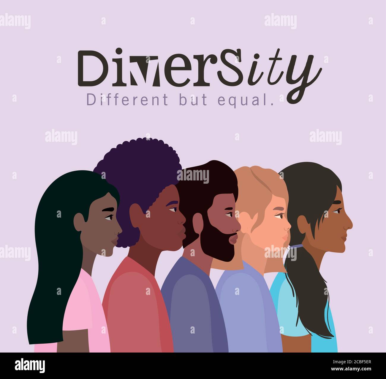 diversity women and men cartoons design, people multiethnic race and ...