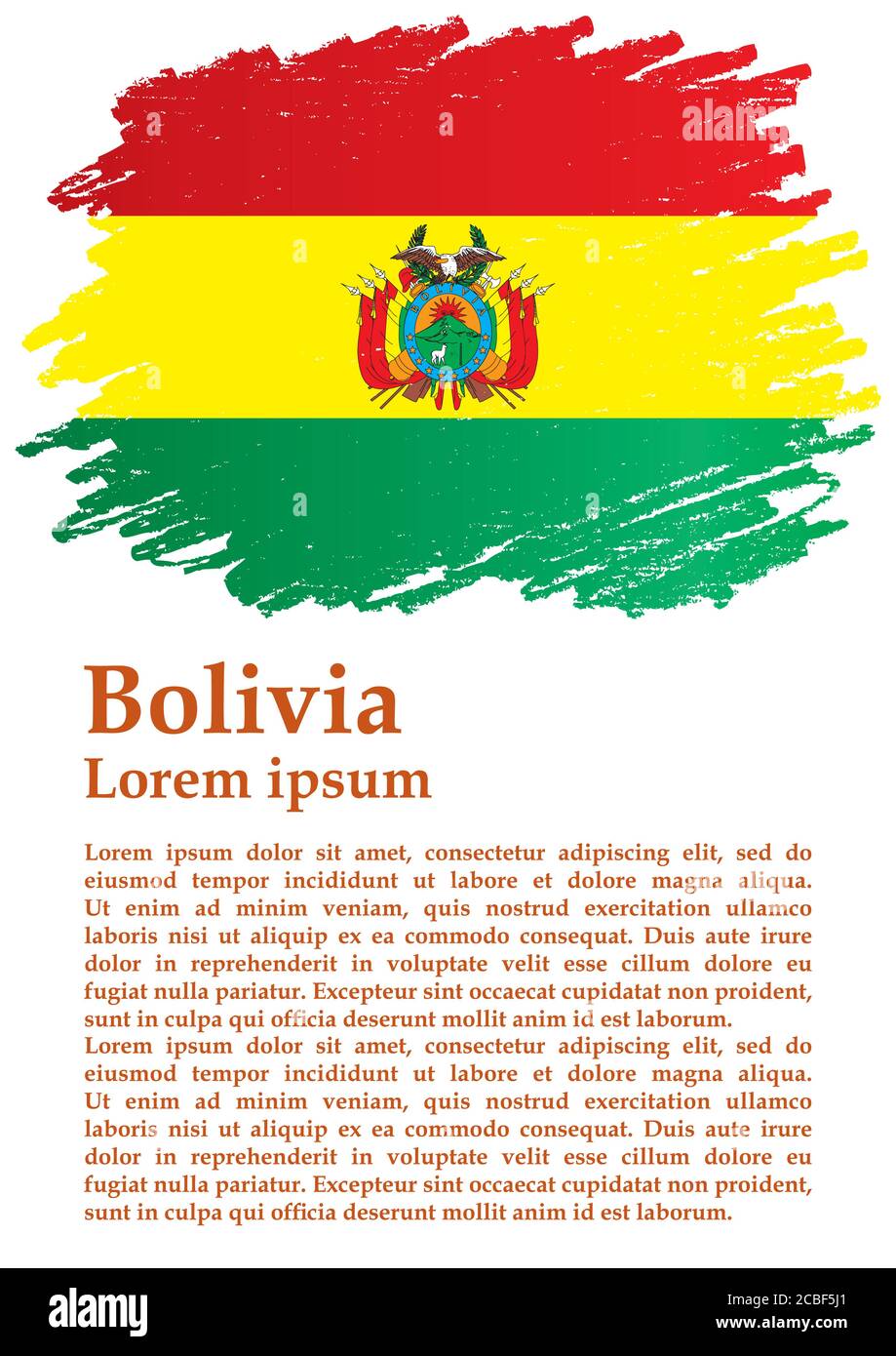 Flag of Bolivia, Plurinational State of Bolivia. Template for award ...