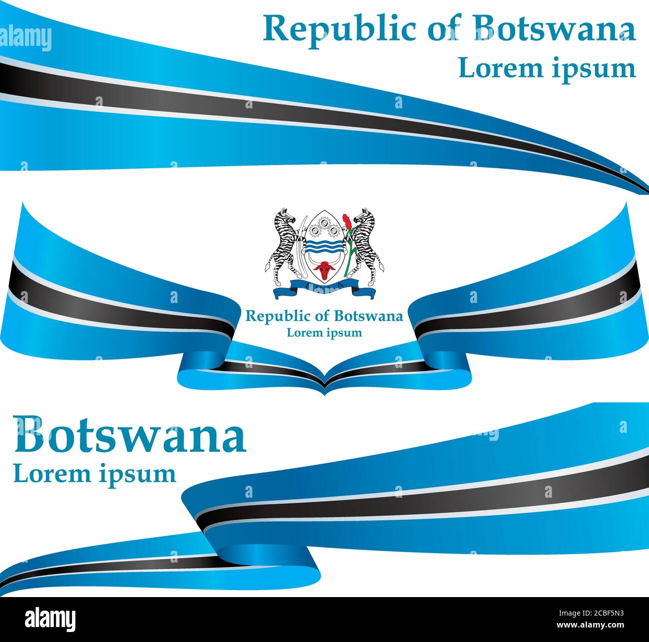 Flag of Botswana, Republic of Botswana. Template for award design, an ...