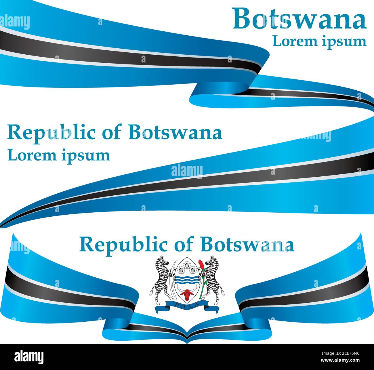 Flag of Botswana, Republic of Botswana. Template for award design, an ...