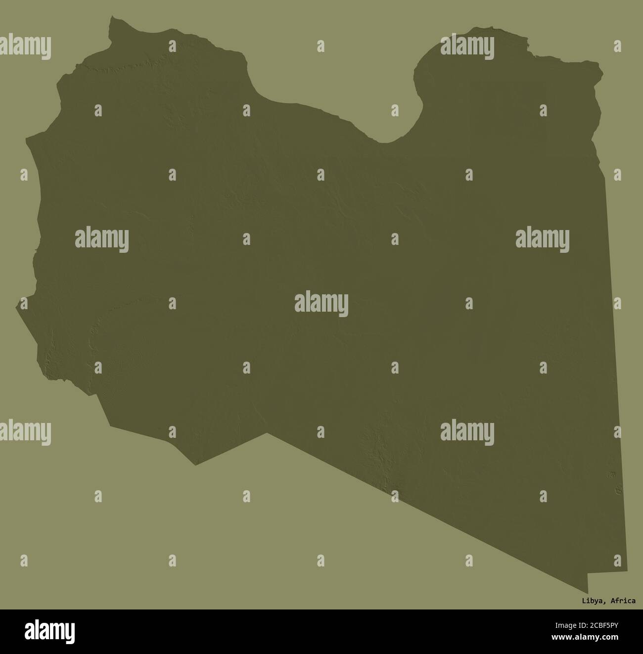 Shape of Libya with its capital isolated on a solid color background ...