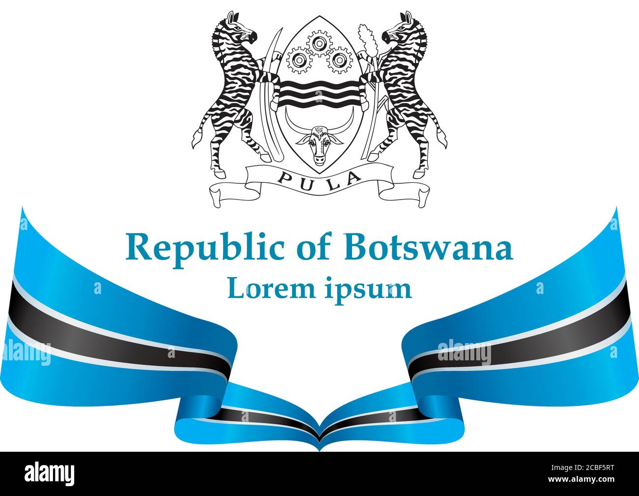 Flag of Botswana, Republic of Botswana. Template for award design, an ...