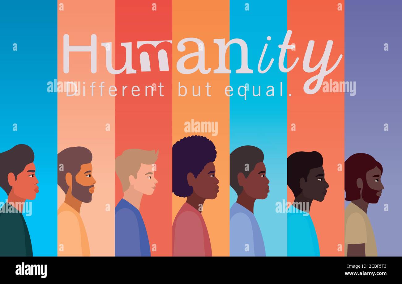 humanity men cartoons on multicolored background design, diversity ...