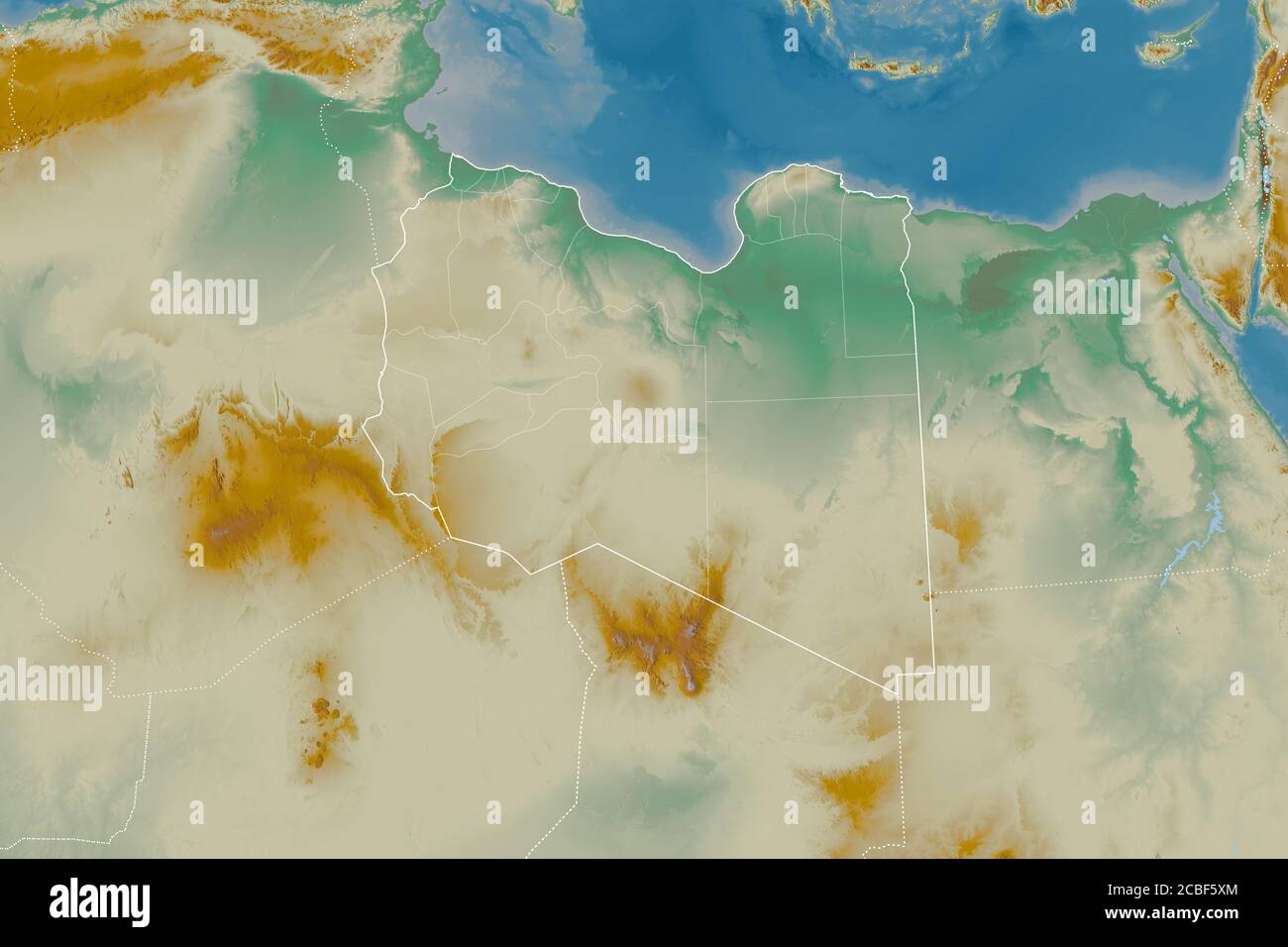 Africa relief map country borders hi-res stock photography and images ...