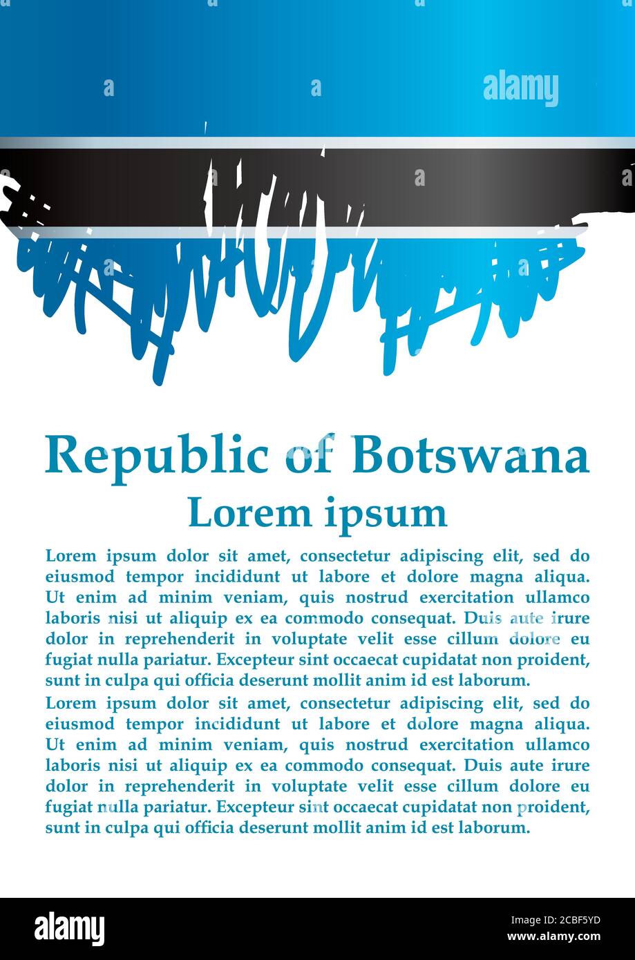 Flag of Botswana, Republic of Botswana. Template for award design, an ...
