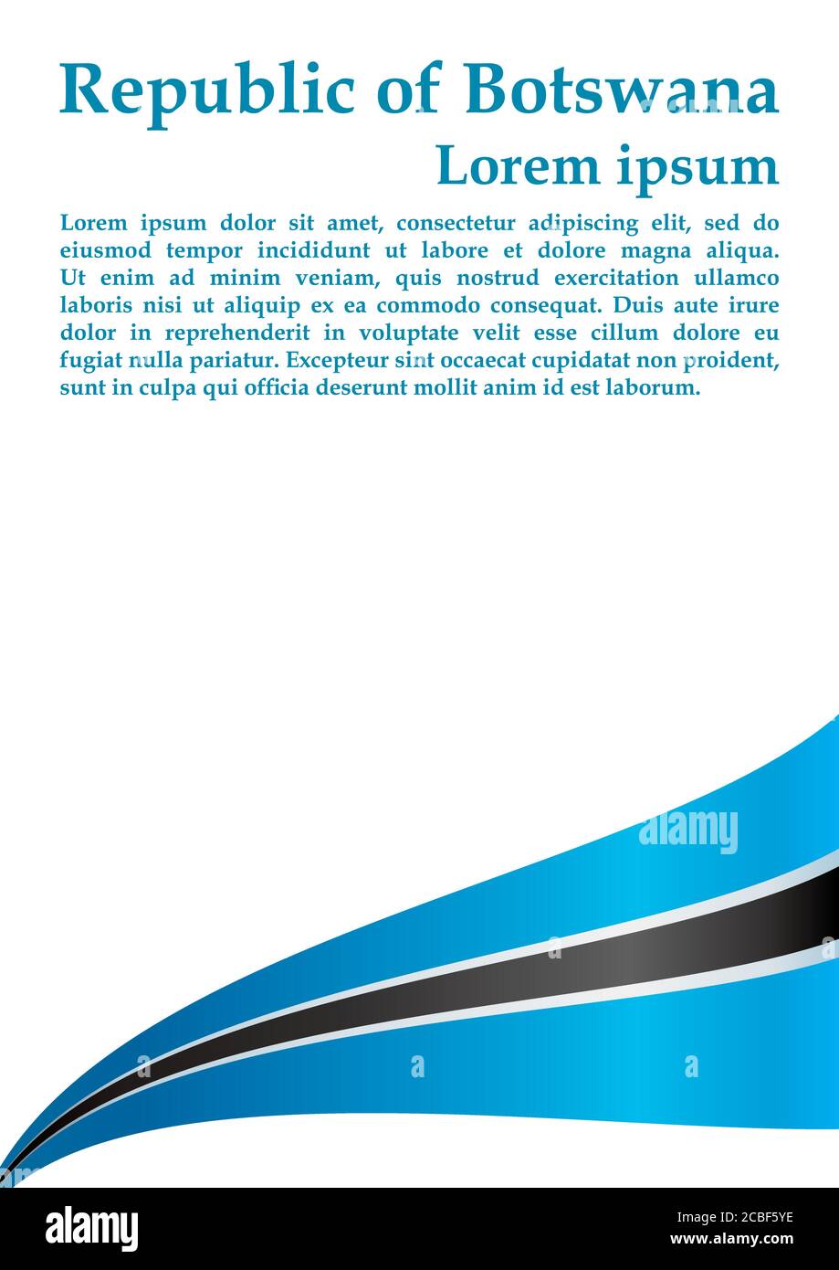 Flag of Botswana, Republic of Botswana. Template for award design, an ...